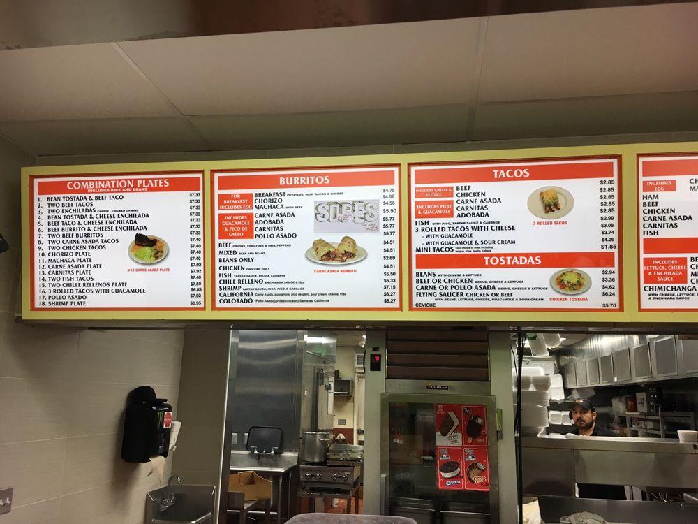 Menu at Albertacos restaurant, Blythe, 370 S Lovekin Blvd