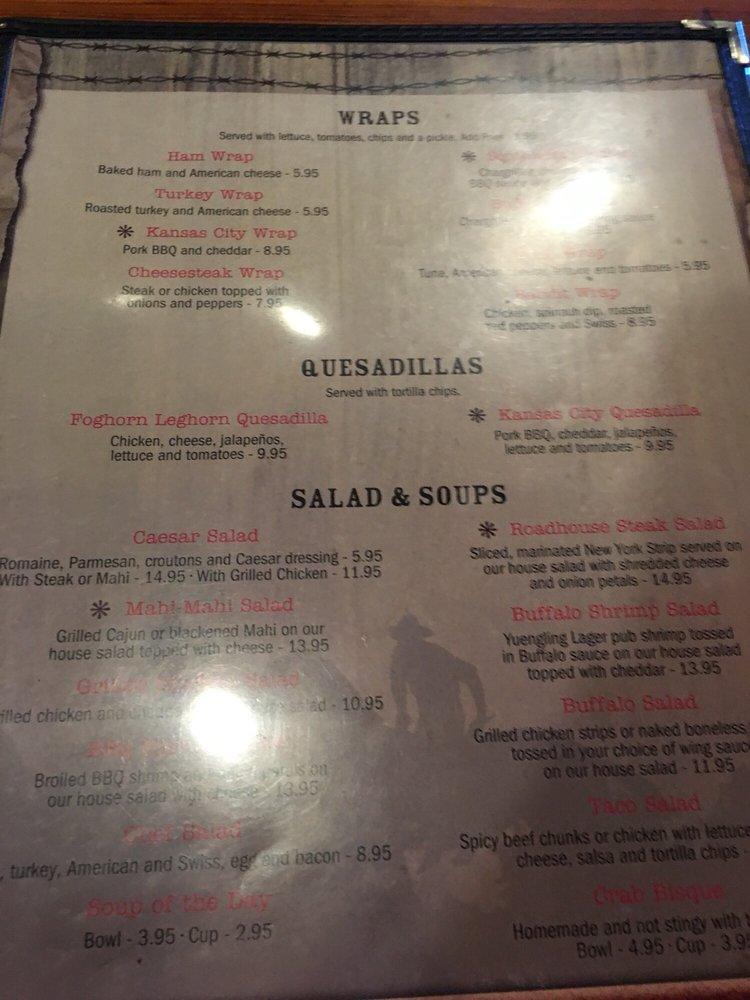 Menu at Bandit's Roadhouse pub & bar, Berwick