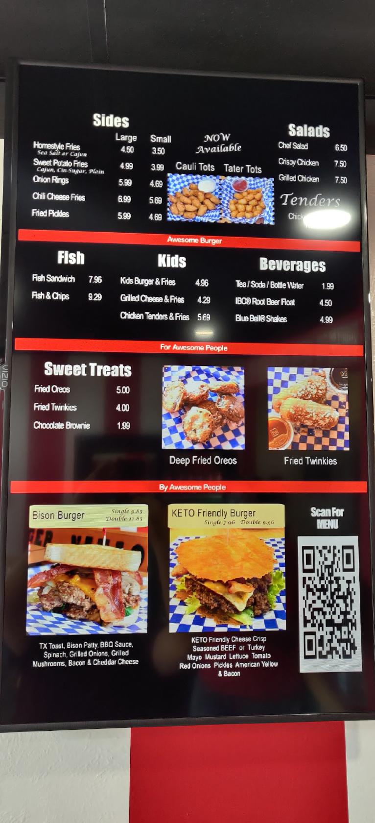 Menu at Burger Nation restaurant, Pearland