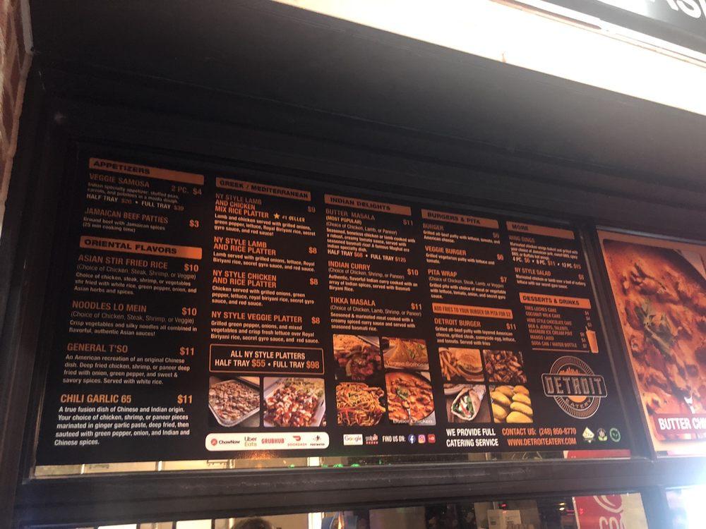 Carta del restaurante Detroit Eatery, Royal Oak, 200 W 5th St