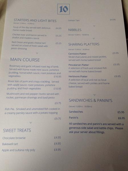 Menu at Number Ten Wine Bar and Kitchen, Lavenham