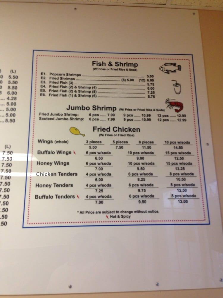 Menu at Scott Chinese Food restaurant, Houston