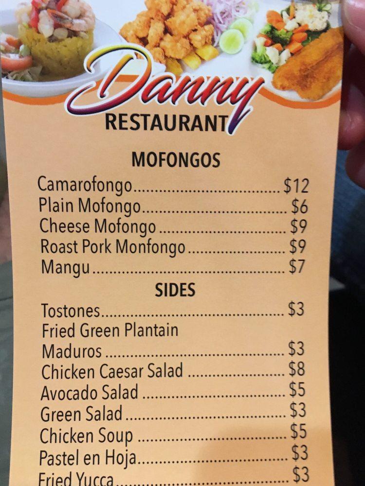 Menu at Danny's Restaurant, Poughkeepsie