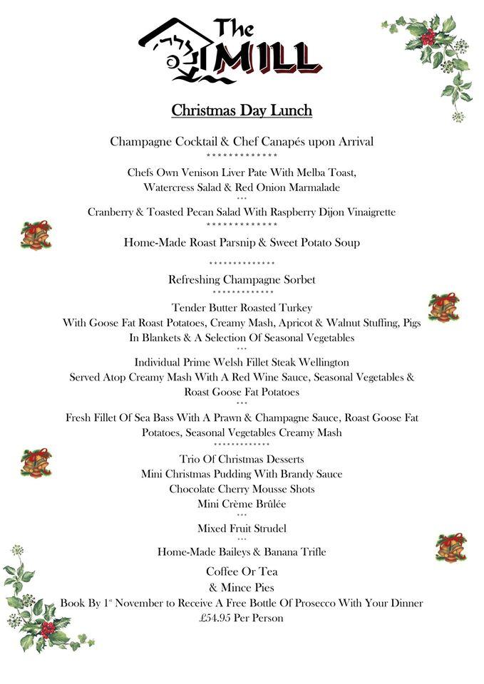 Menu at The Mill Restaurant, England, Poston Mill
