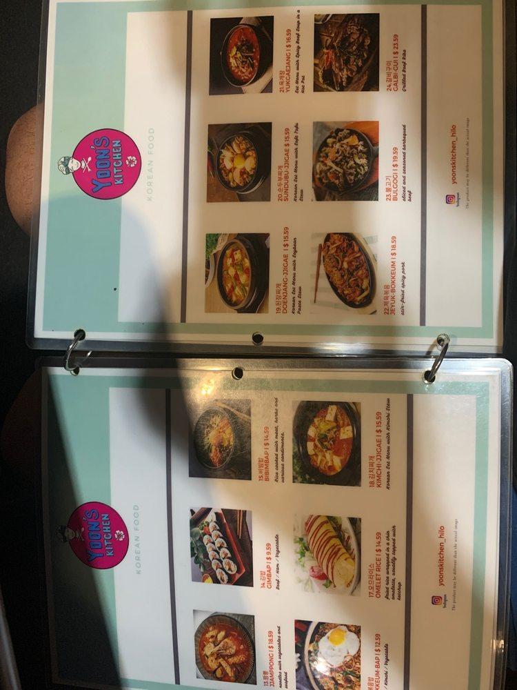 Menu at Yoon's Kitchen Korean Food & Chicken restaurant, Hilo