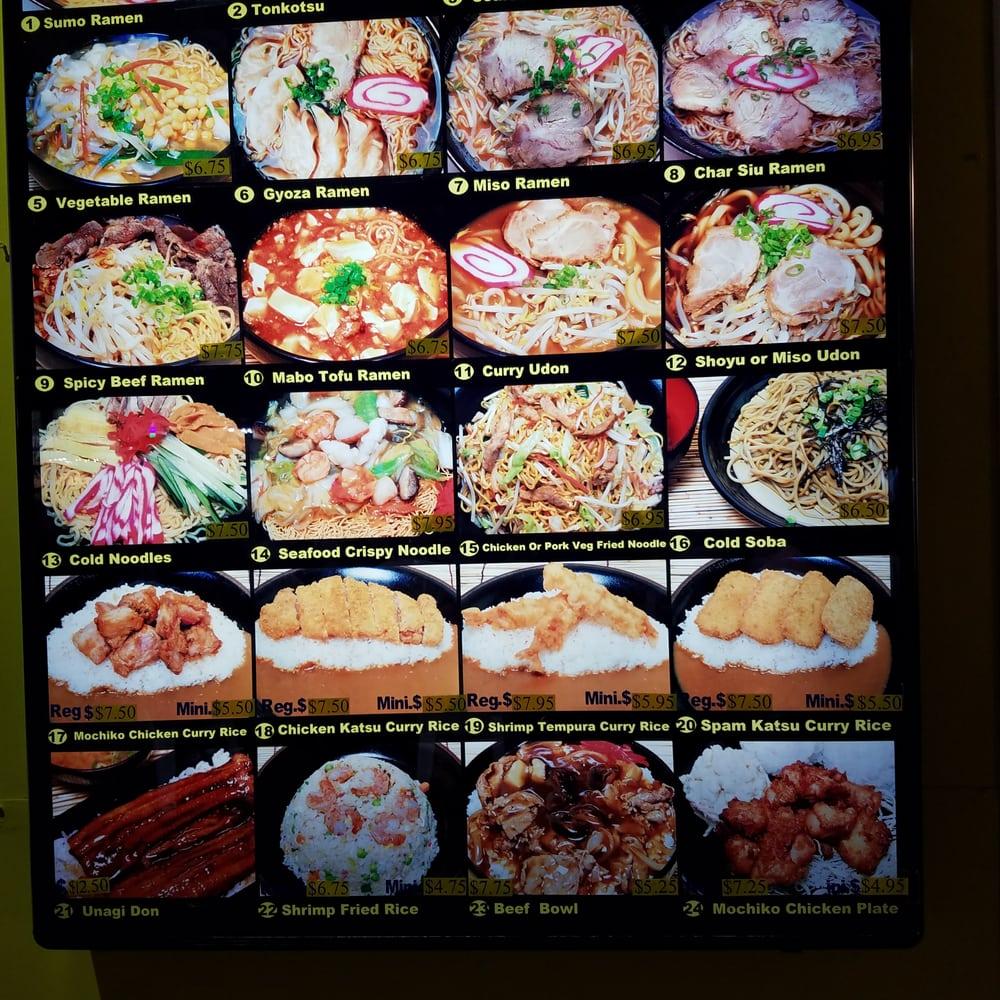 Menu at Sumo Ramen restaurant, Honolulu, Mapunapuna St