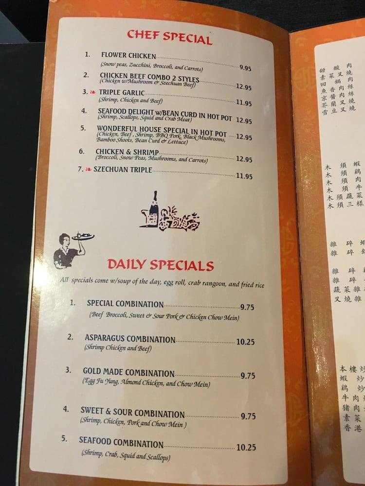 Menu at Wonderful House Chinese Restaurant, Trinidad