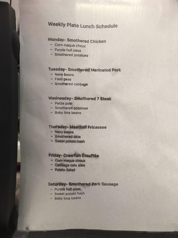 Menu at Acadian Superette restaurant, Lafayette