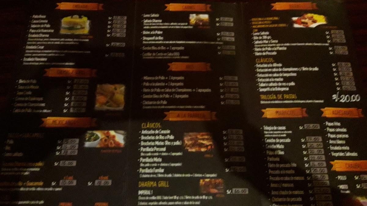 Carta de Dharma Resto Bar, Tacna