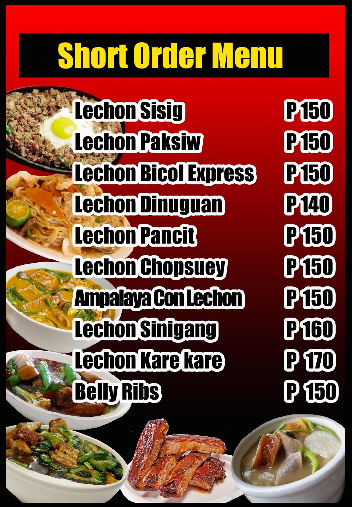 Menu at Lechon and Seafood Grill (Cebu's Best Boneless Lechon ...