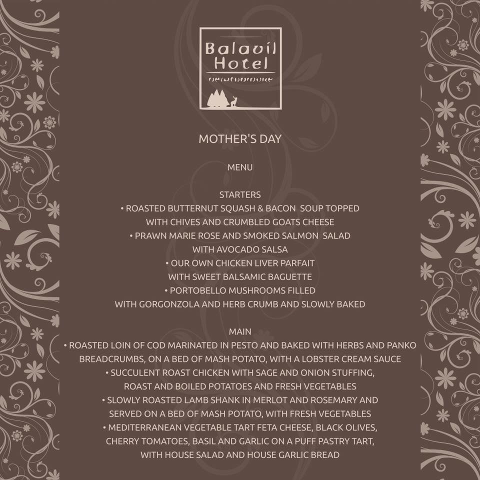 Menu at Balavil Hotel pub & bar, Newtonmore