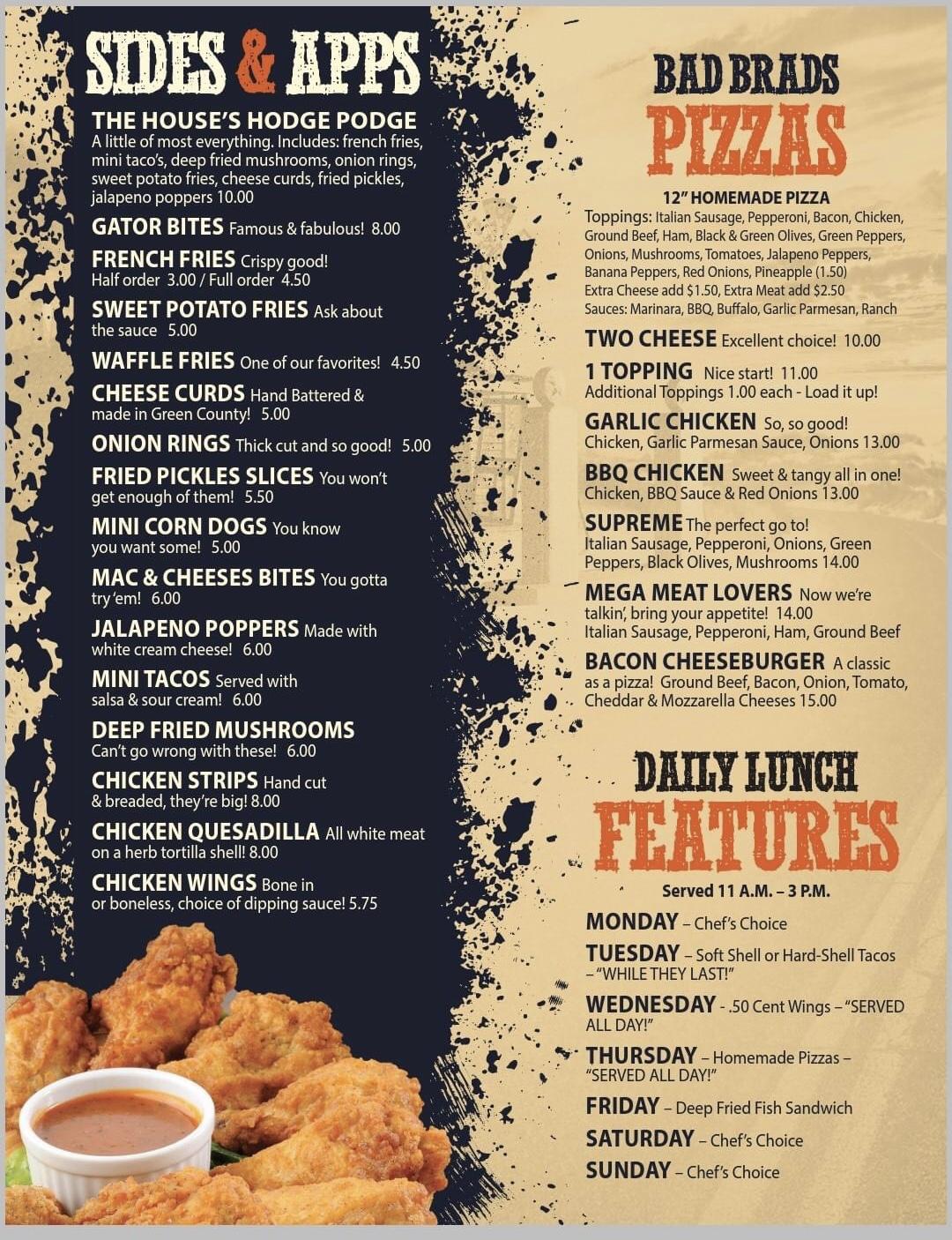 Menu at Bennett's Junction House pub & bar, Monroe