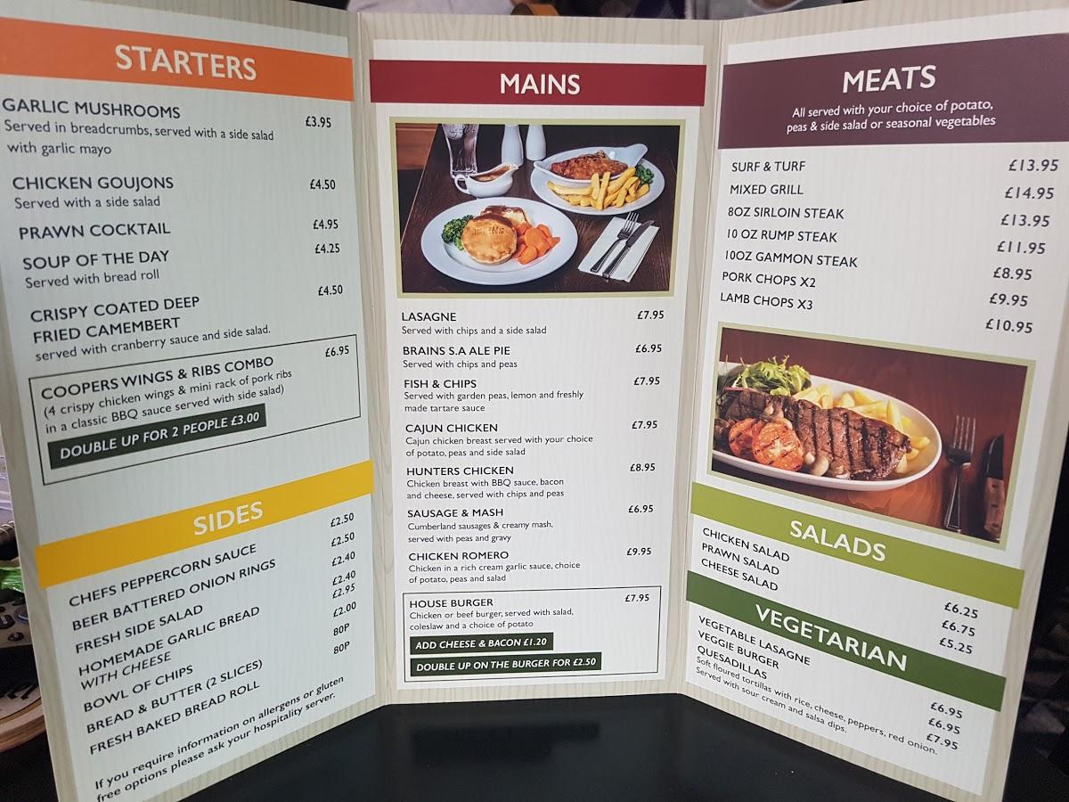Menu at Coopers Arms pub & bar, Swansea, 287 Neath Rd
