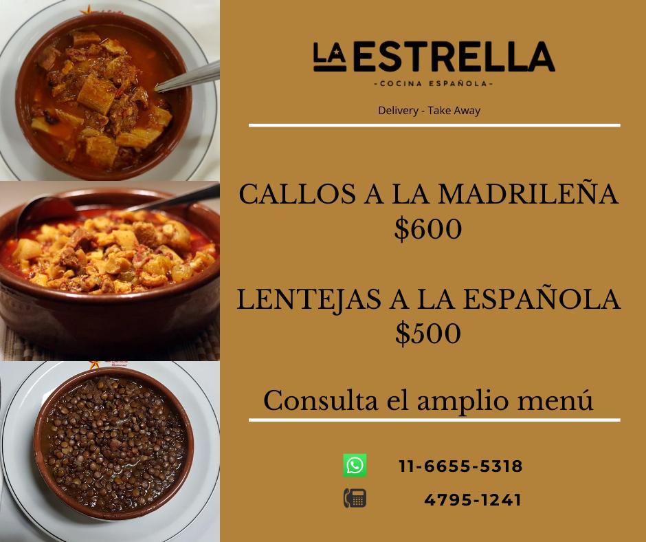 Carta de La Estrella Restaurant, Vicente López, Tapiales 1136