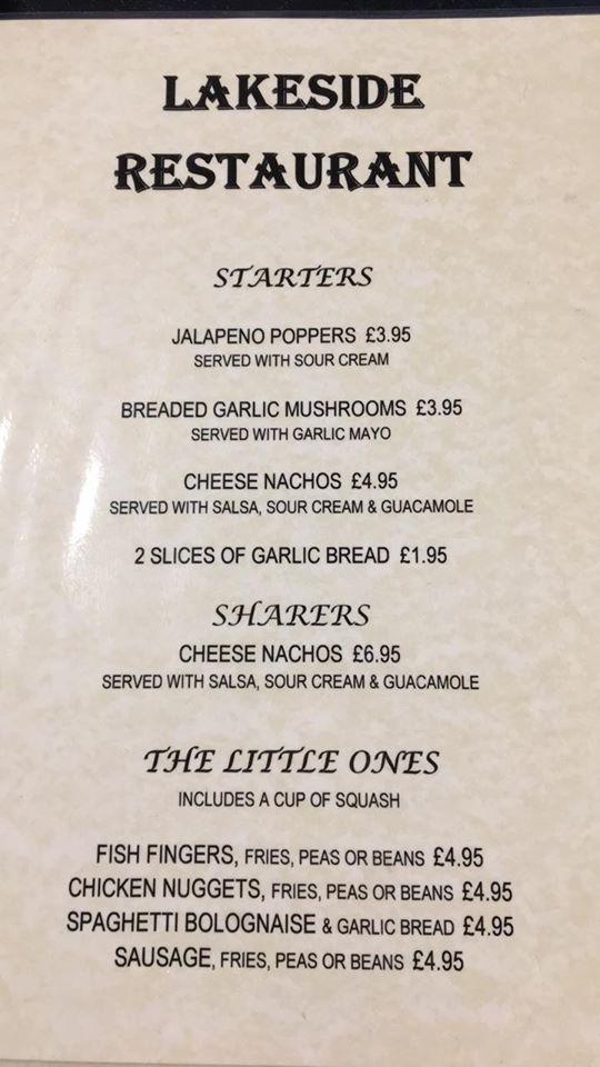Menu at Lakeside Restaurant & Bar, Brandesburton