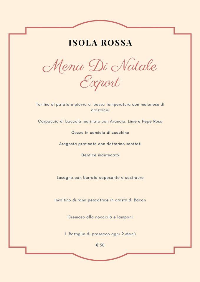 Menu da Ristorante Isola Rossa, Mira