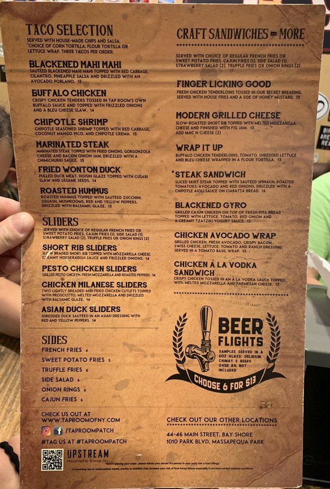 Menu at Tap Room pub & bar, Patchogue