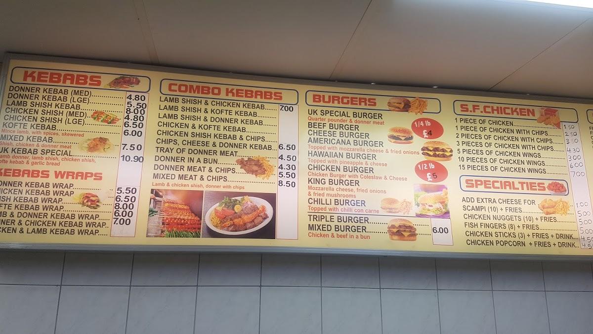 Menu at UK Pizza pizzeria, Chesterfield