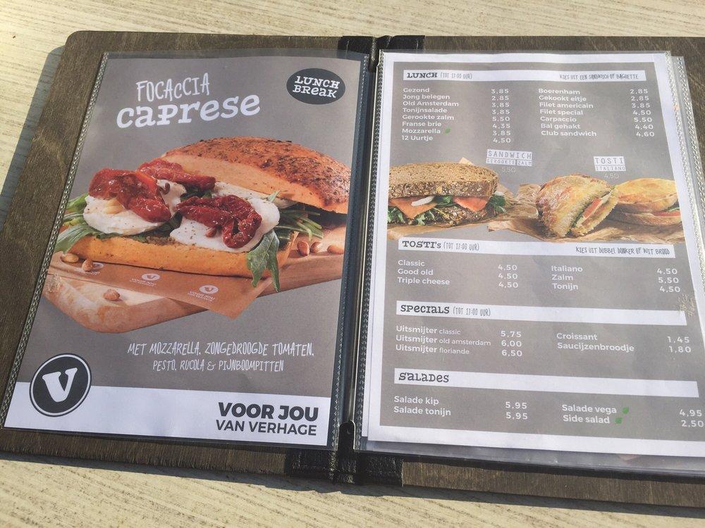 Menu at Verhage Hoofddorp, Hoofddorp