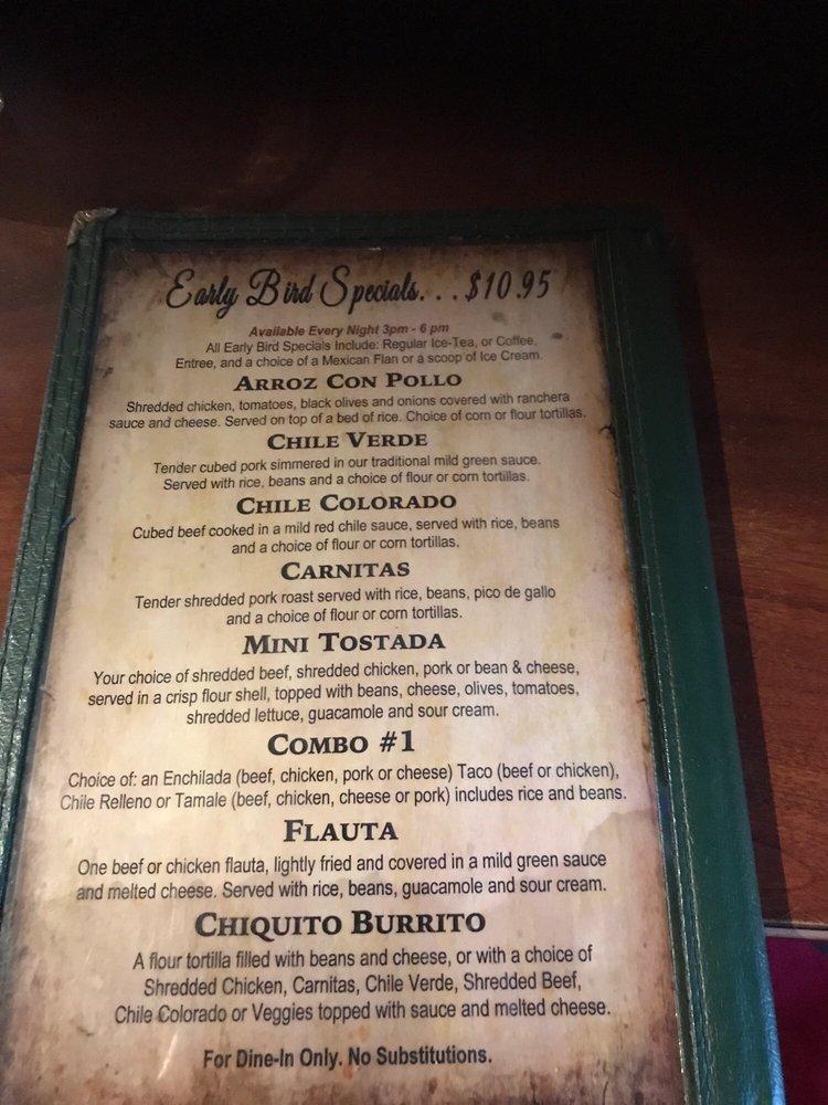 Menu at Yolanda's Mexican Café desserts, Camarillo