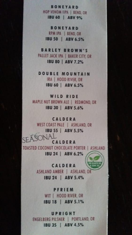 Menu at bridge city taproom pub & bar, Portland, 620 SE 122nd Ave