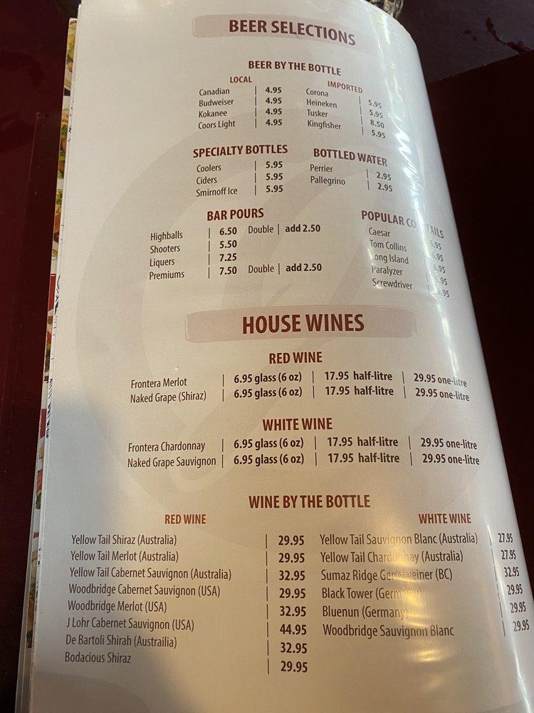 Menu at James Street Café & Grill, Burnaby