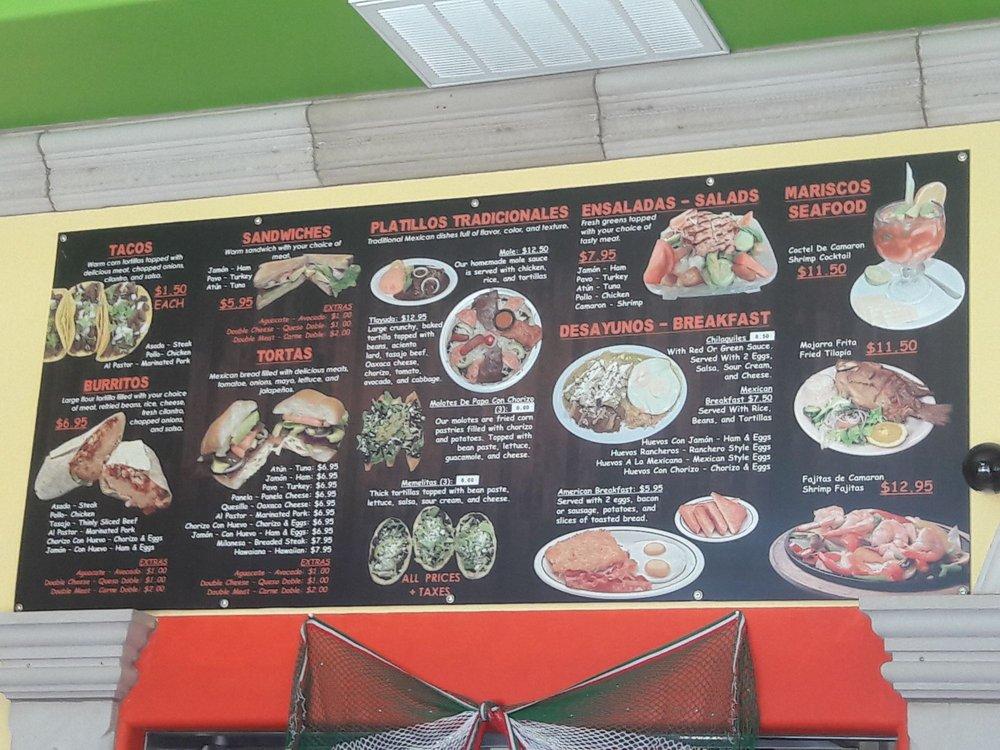 Menu at Burrito Caliente restaurant, Inglewood