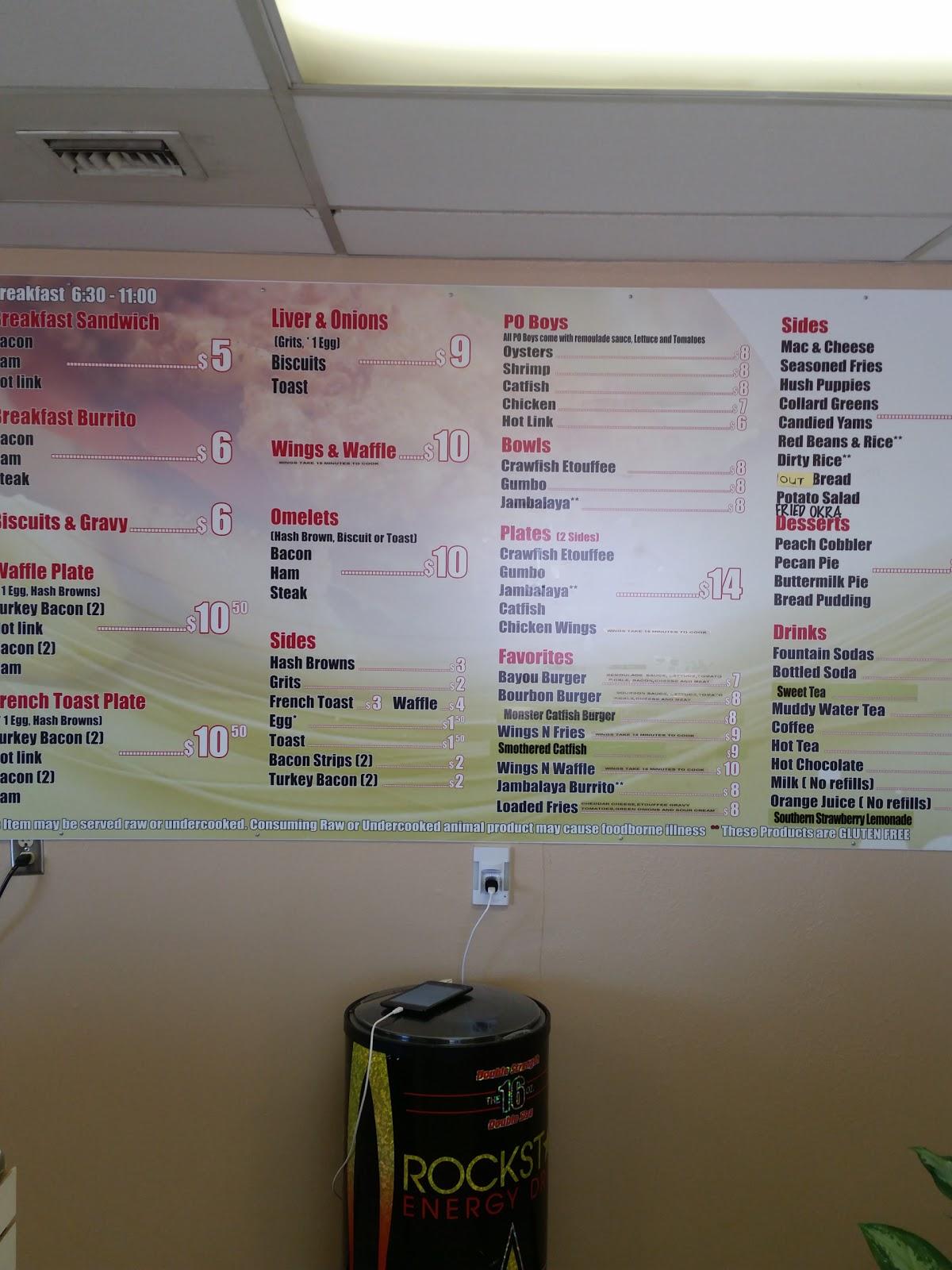 Menu at Ann's Best Creole & Soul Food restaurant, Richland