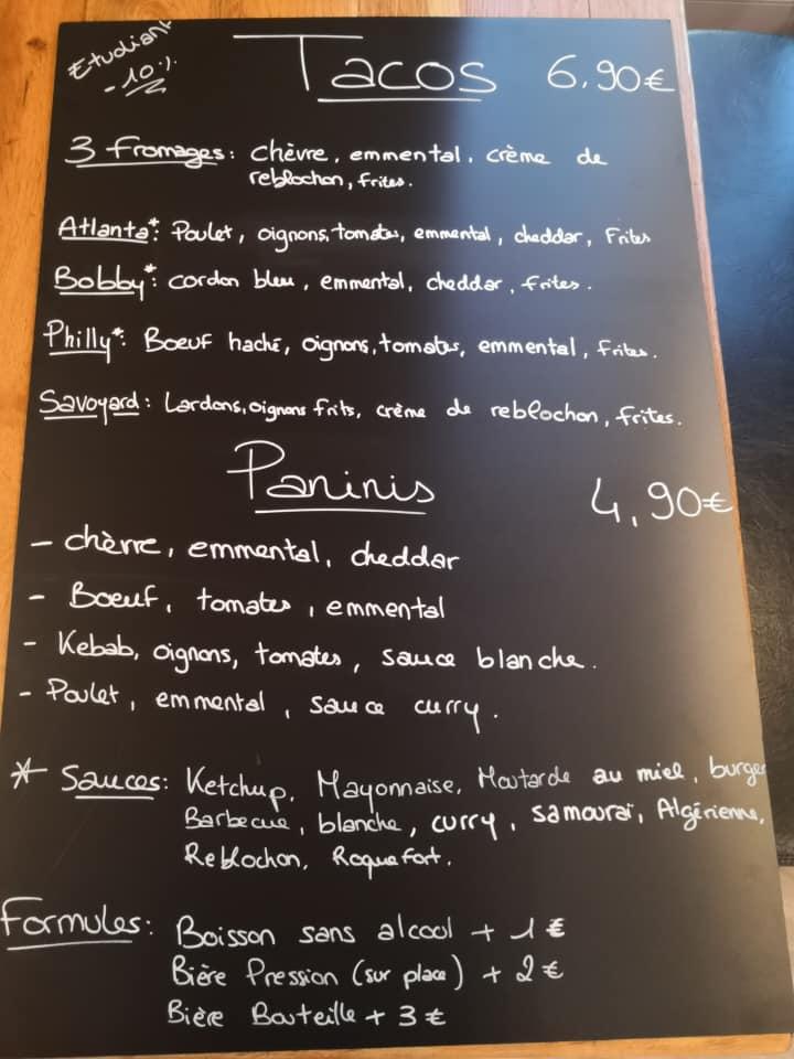 Menu au Chicago Corner restaurant, Fontenay-le-Comte