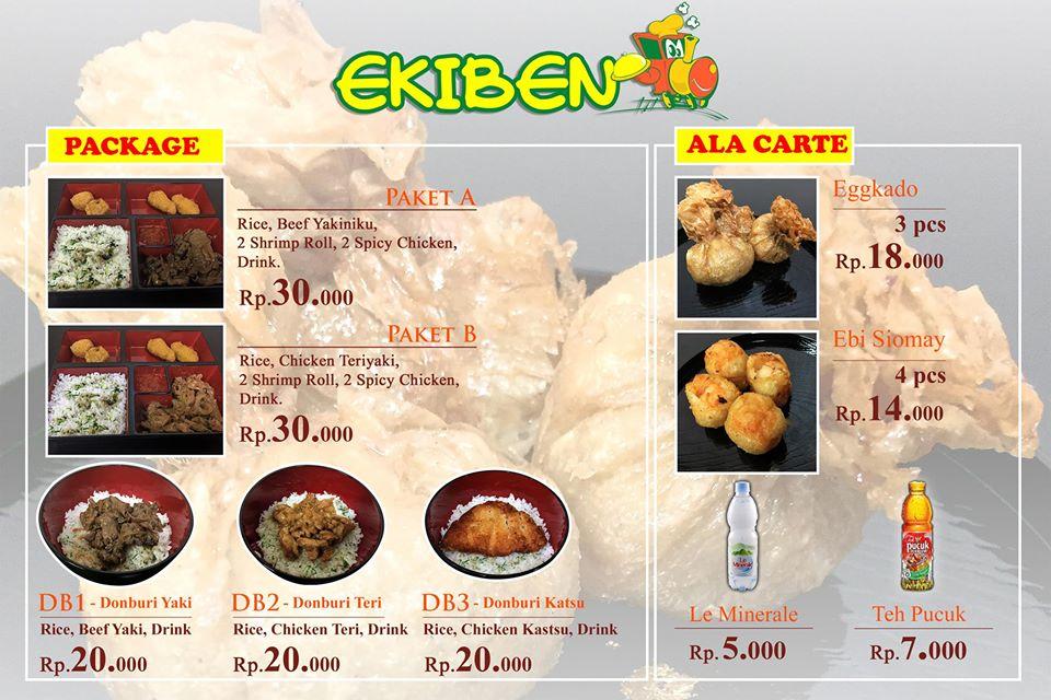Menu at Ekiben Bento restaurant, Jakarta