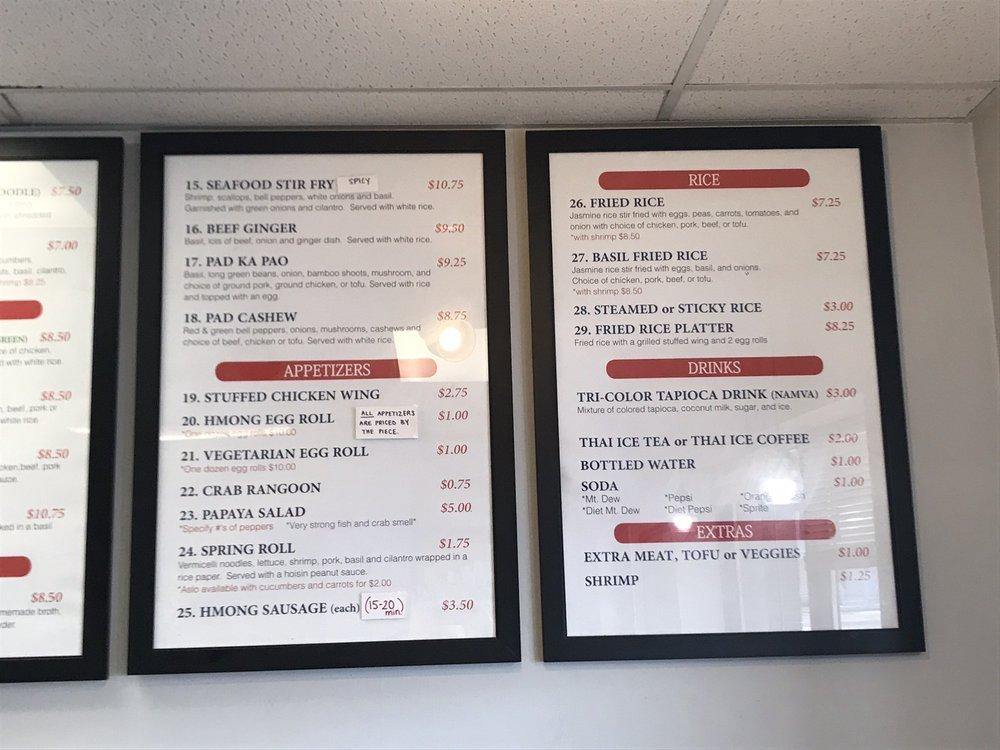 Menu at Plia's Kitchen restaurant, Green Bay