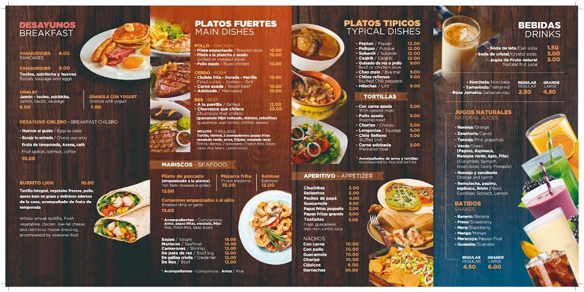 Carta del restaurante Que Chilero ¡Los Shucos!, North Bergen