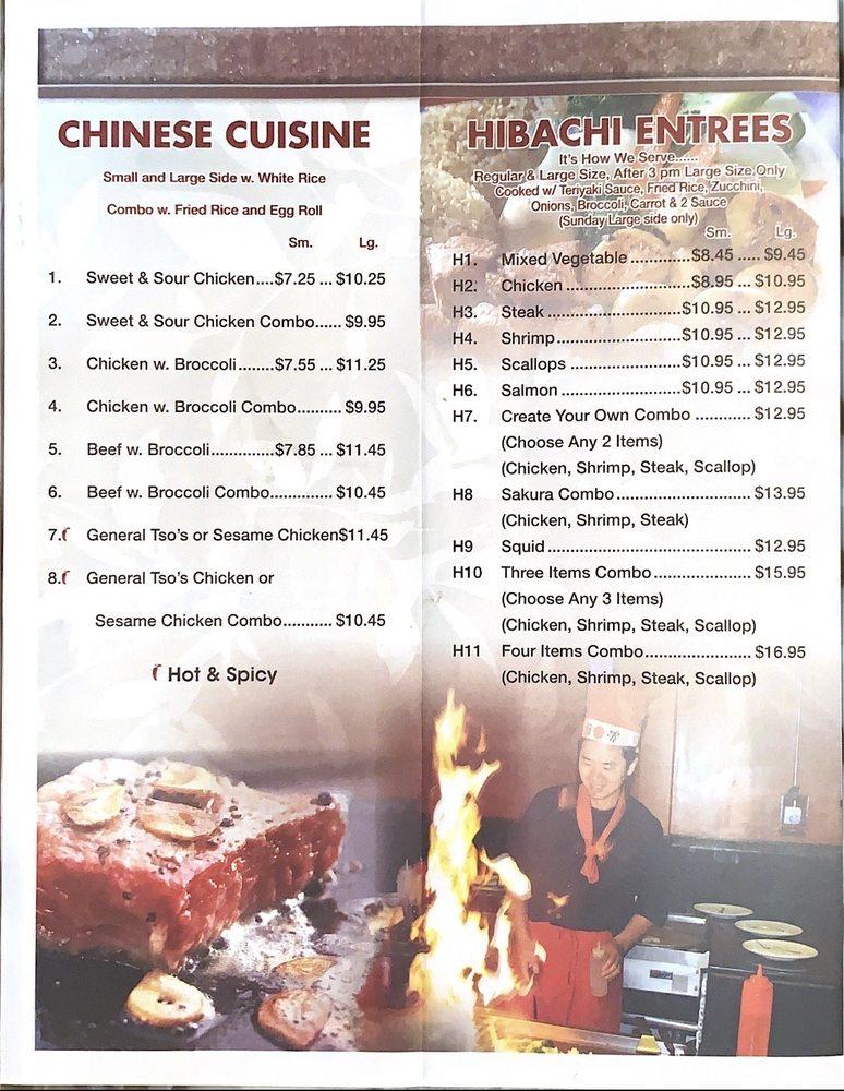 Menu at Sakura Express restaurant, Randleman, High Point St