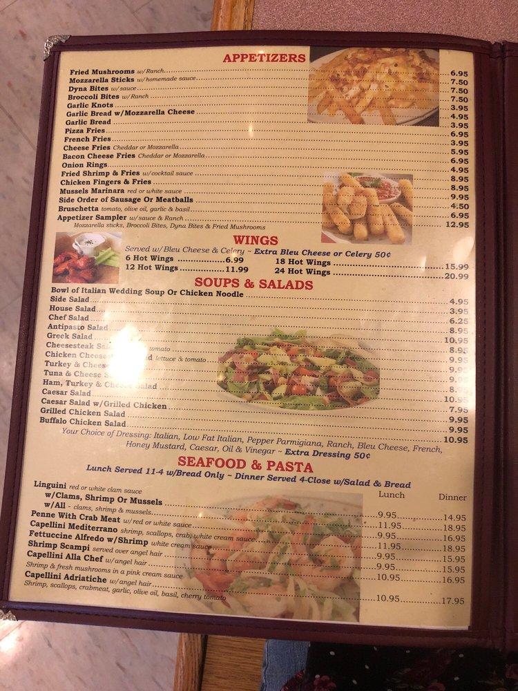 Menu at Sal's Italian Restaurant, Seaford