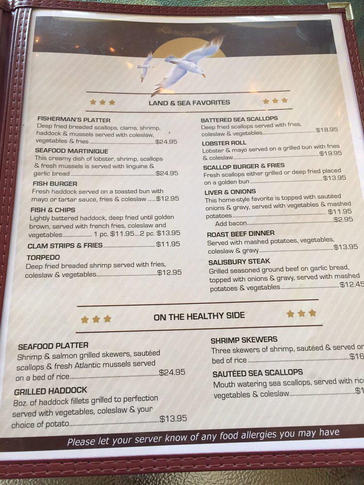 Menu at Seagull Restaurant, Ingonish