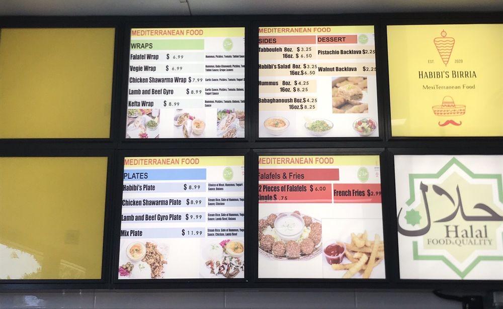 Menu at Habibi's Birria restaurant, Hayward, 138 Jackson St