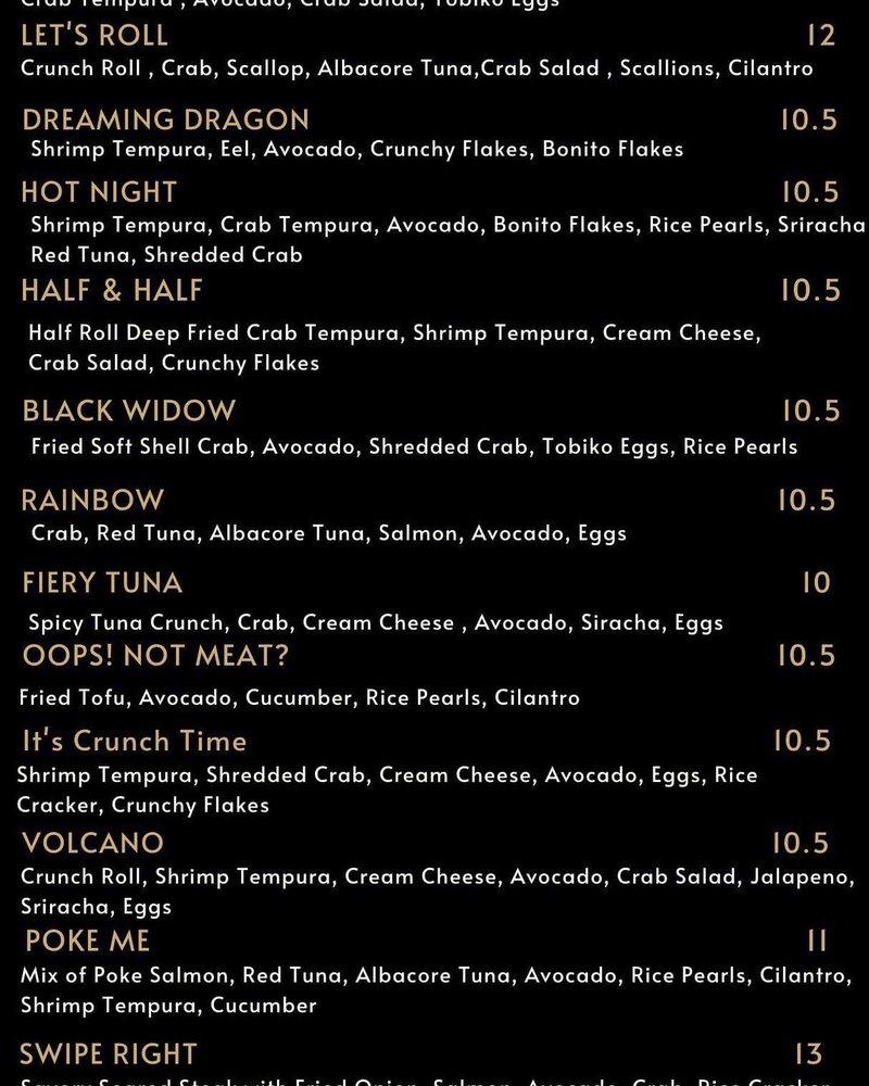 Menu at Little Fuji Restaurant, Laurinburg, 894 US-401