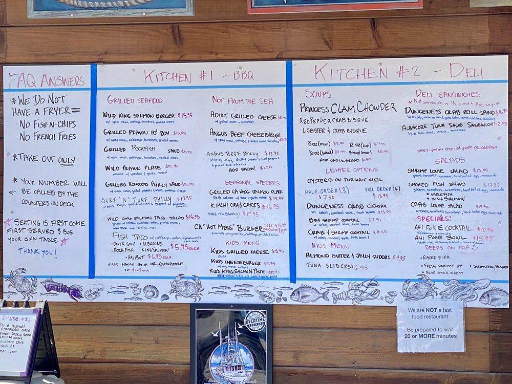 Menu at Princess Seafood Restaurant, Fort Bragg
