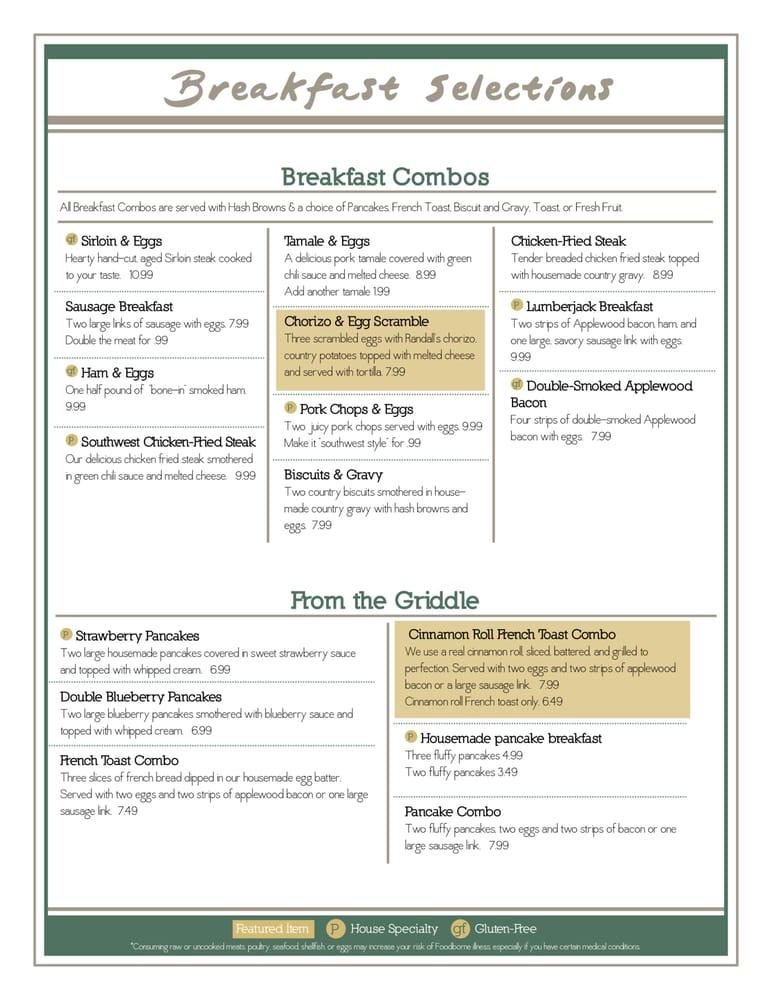 Menu at The Northern Pines Restaurant, Flagstaff