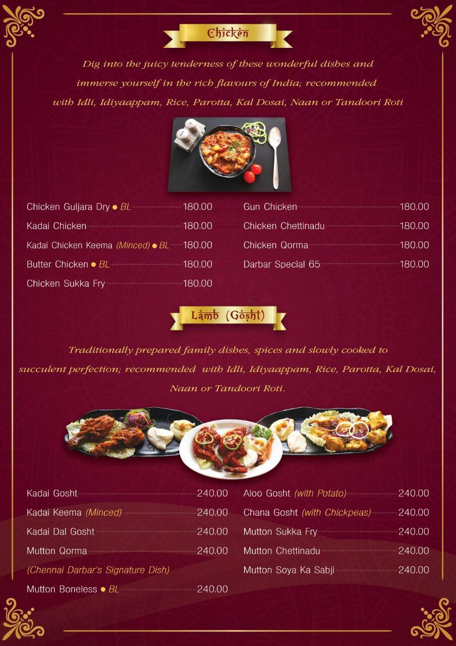 Menu at Chennai Darbar Restaurant & Banquet Hall in Ashok Nagar ...
