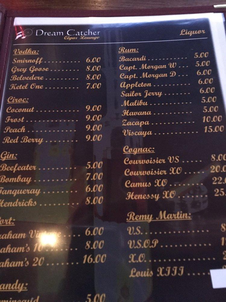 Menu at Dream Catcher Cigar Lounge pub & bar, Kahnawake, Route 138