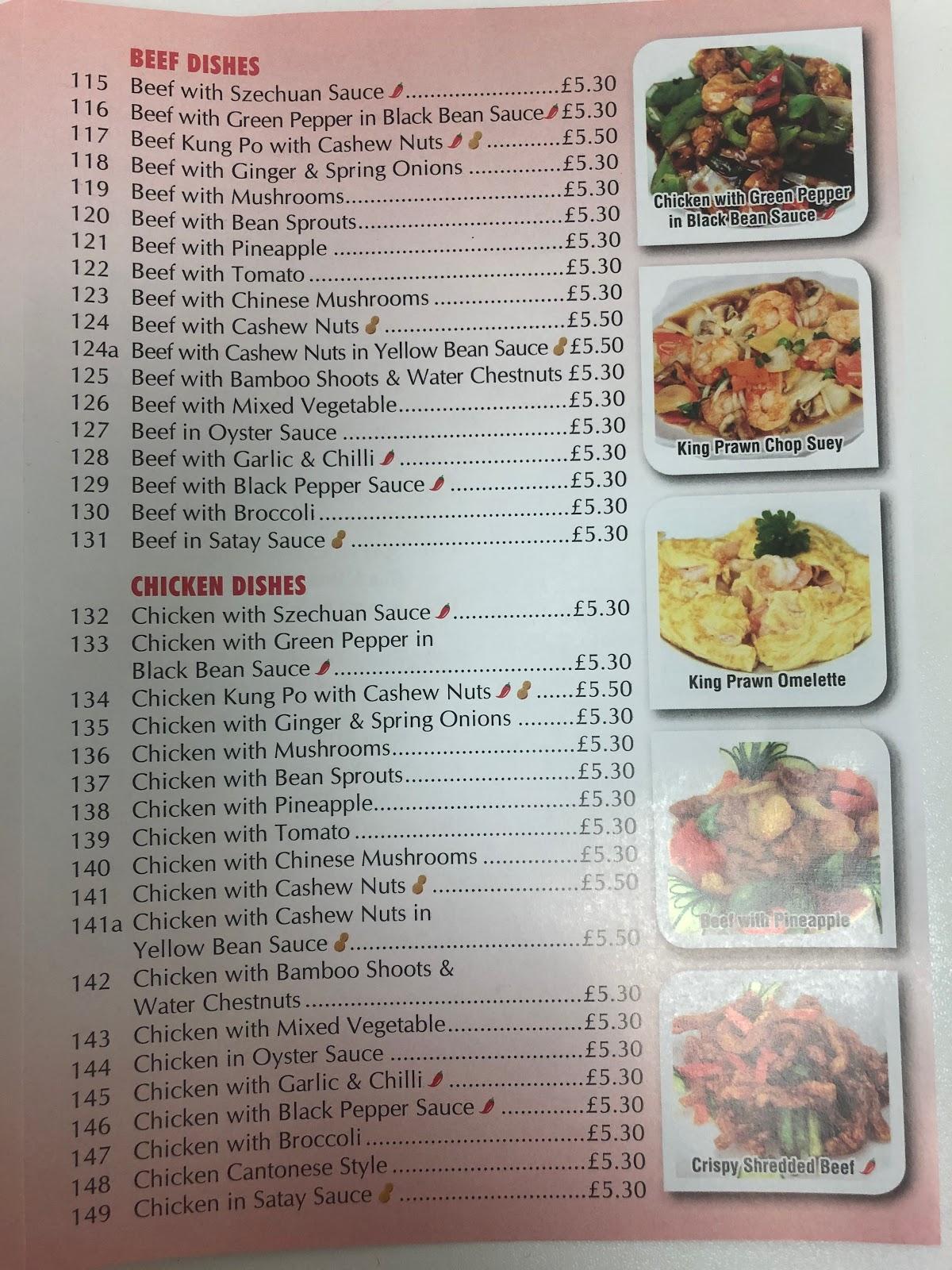 Menu at New Rainbow restaurant, Stoke-on-Trent, 2 Weston Rd