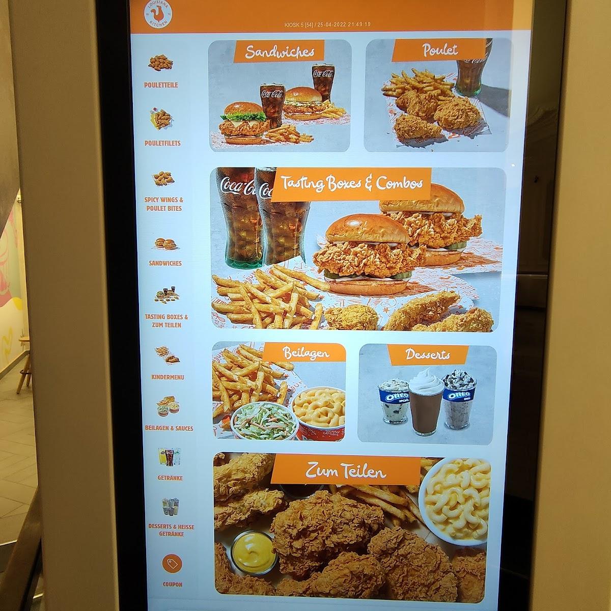 Menu au Popeyes Basel, Bale