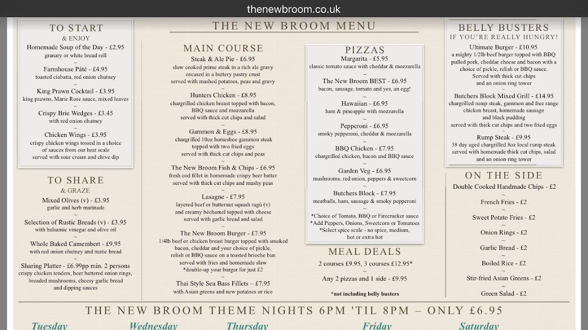 Broom's Bloom Lunch Menu at Debra Schaper blog