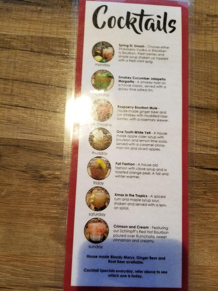 Menu at Red Yeti pub & bar, Jeffersonville