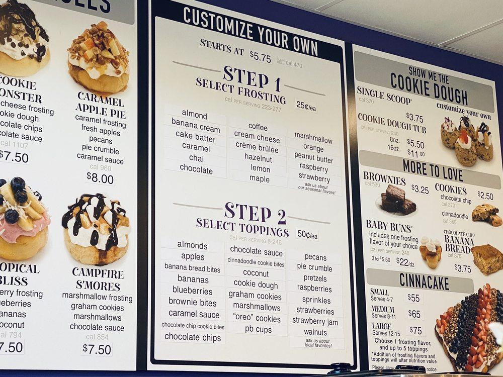 Menu at Cinnaholic desserts, Scottsdale