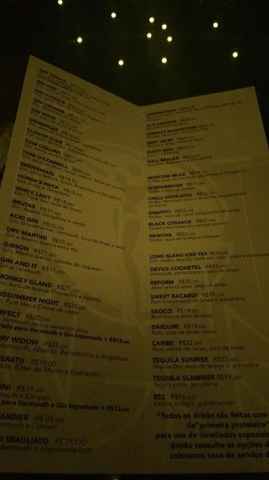 Menu em Ginger Bar-Bistrô, Curitiba