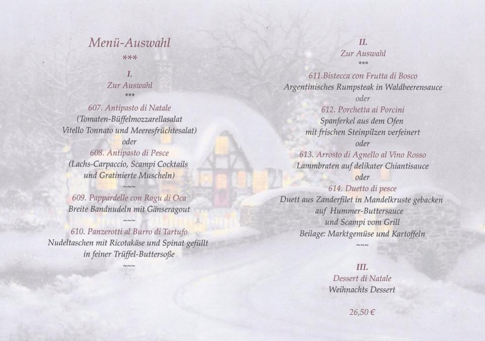 Menu at Ristorante Il Doge restaurant, Frankfurt