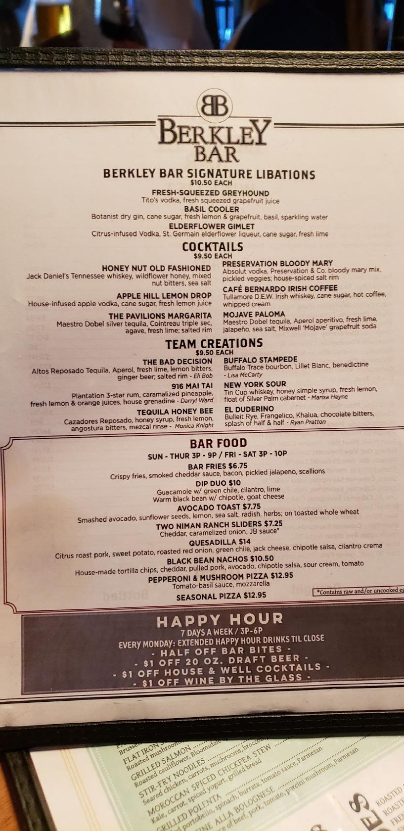 The Berkeley Cafe Menu – Berkeley Paris Menu – PZWK