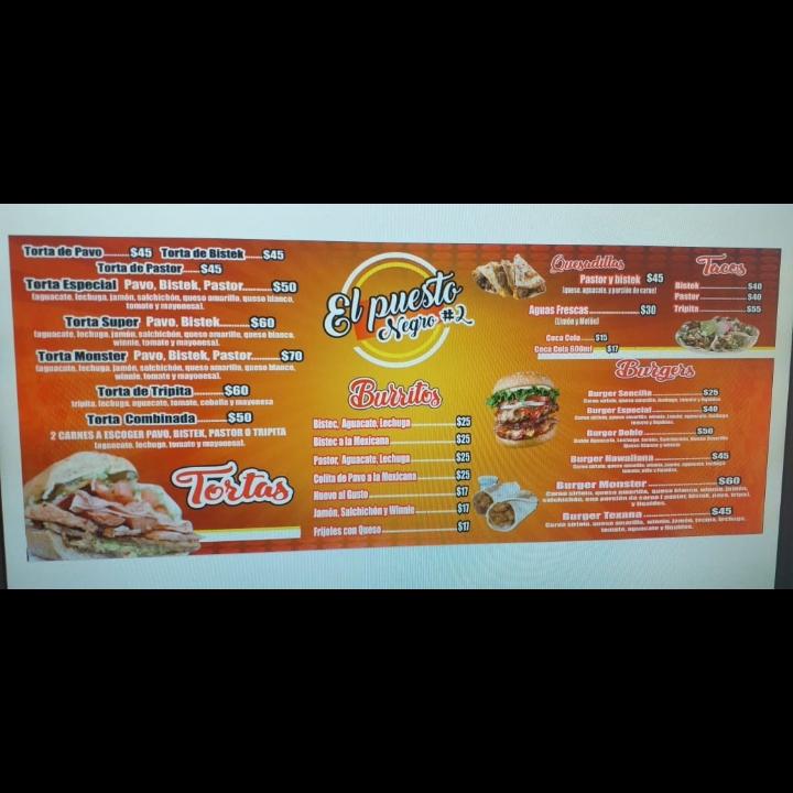Carta del restaurante El puesto negro #2, Ciudad Juarez